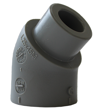 Polifusión » CODO 45° MACHO FUSIÓN SOCKET CLASE: 2,70°C, 10 BAR; 20°C 20 BAR - Polifusión